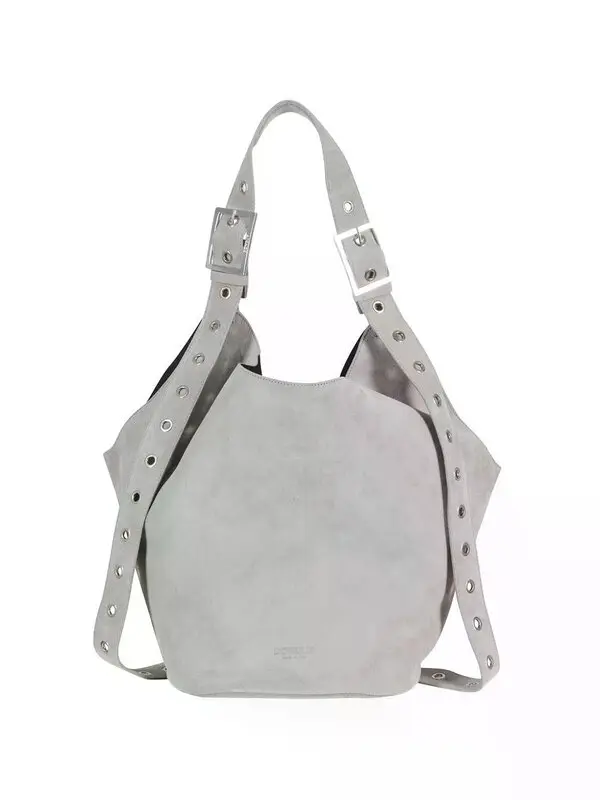DONDUP Eyelet-embellished Buckle-detail Shoulder Bag - Grey