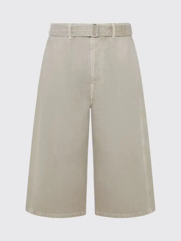 LEMAIRE High-waisted Knee-length Belted Denim Shorts - Grey