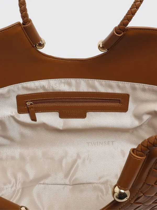 TWINSET Woven Faux Leather Bag