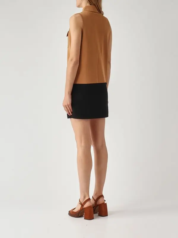 Elisabetta Franchi Two-tone Viscose Blend Mini Dress - Black