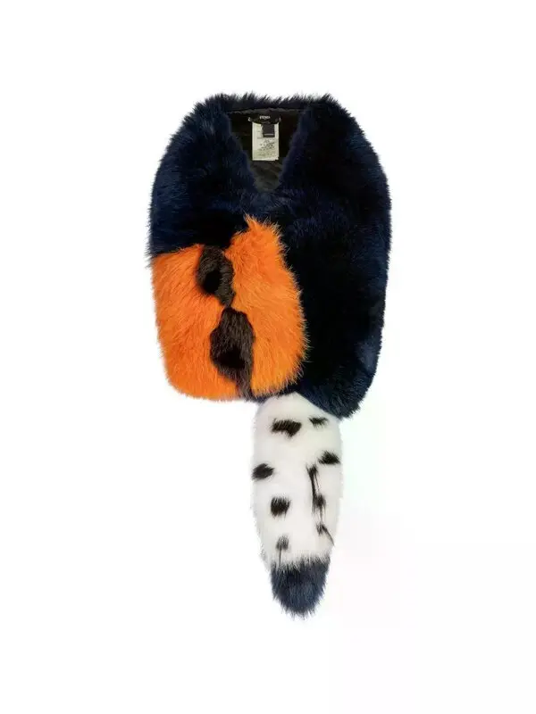 Fendi Multicolour Fur Scarf - Blue