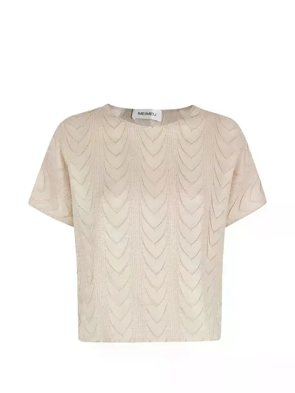 MEIMEIJ Textured Short-sleeve Top - Neutrals