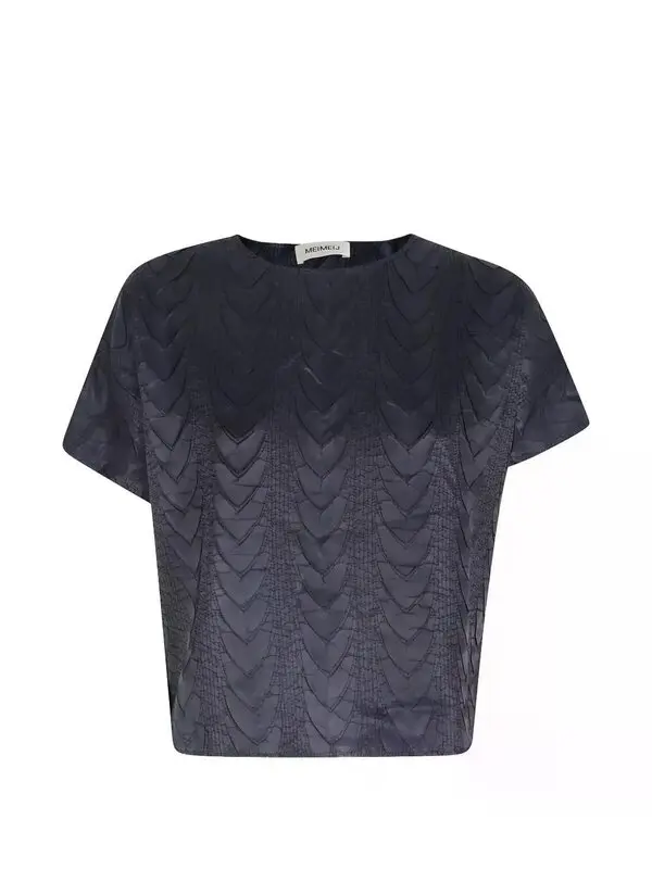 MEIMEIJ Textured Short-sleeve Top - Grey
