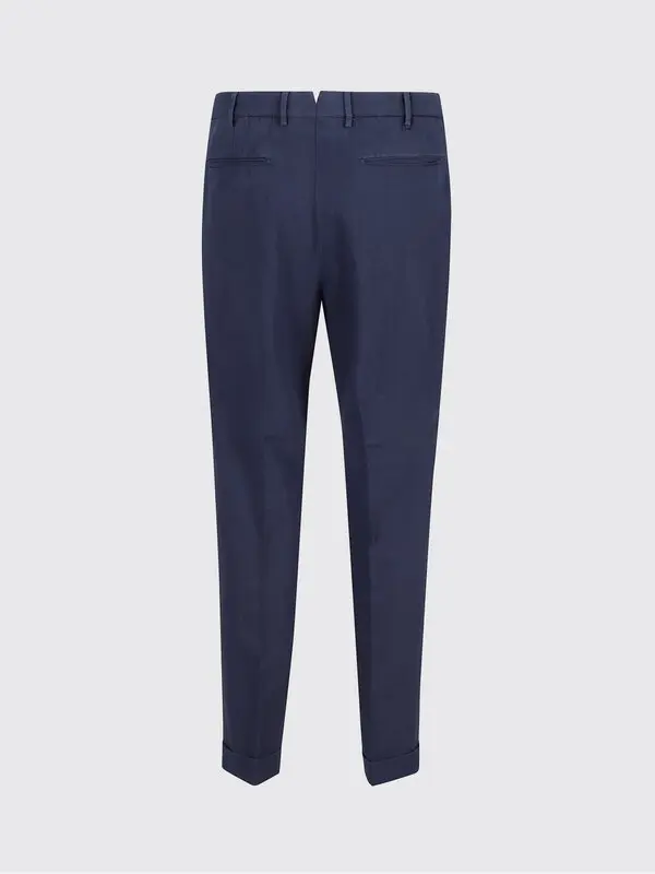 SANTANIELLO Tailored Trousers With Pleats And Cuffed Hem - Blue