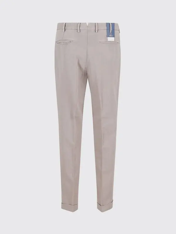 SANTANIELLO Tailored Cotton And Linen Trousers - Grey