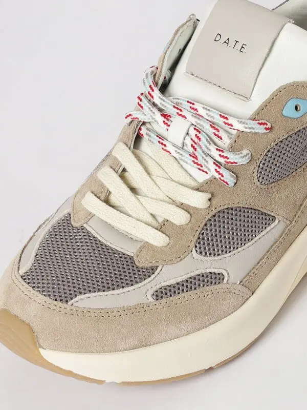 D.a.t.e. Suede And Mesh Lace-up Sneakers - Beige