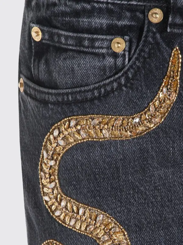 Roberto Cavalli Slim Fit Jeans With Rhinestone Embellishments