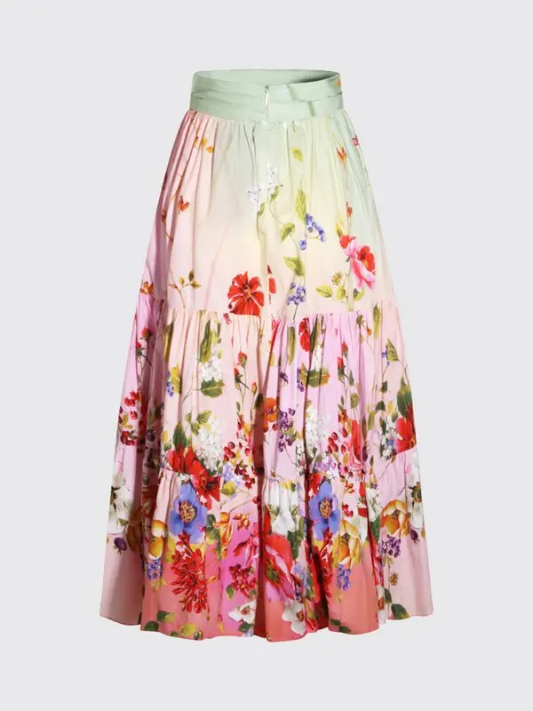 Roberto Cavalli Floral Print Midi Skirt