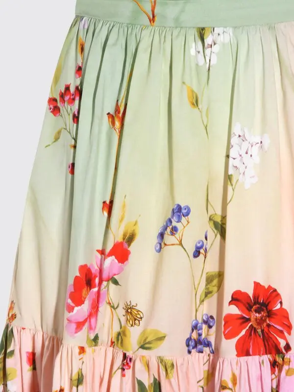 Roberto Cavalli Floral Print Midi Skirt