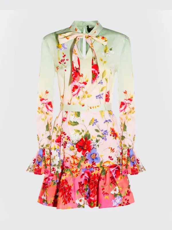 Roberto Cavalli Printed Stretch Cotton Mini Dress