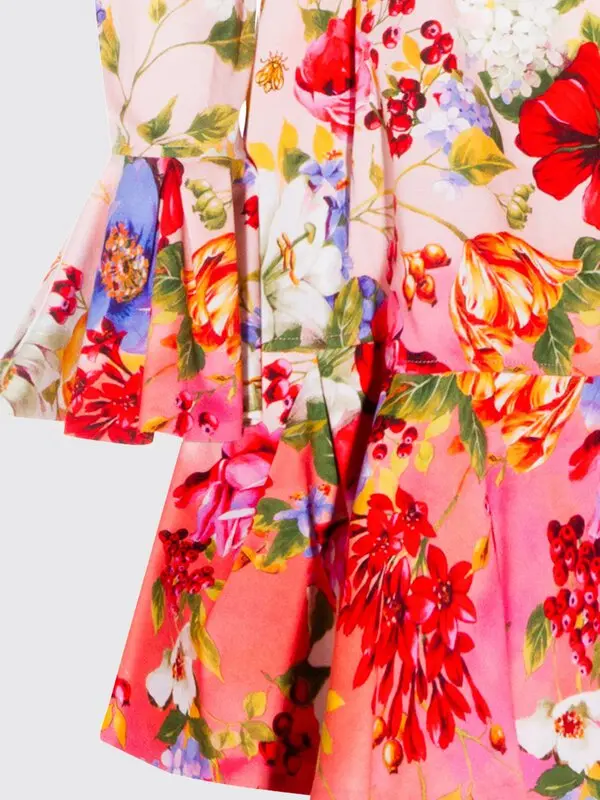 Roberto Cavalli Printed Stretch Cotton Mini Dress