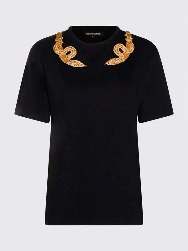 Roberto Cavalli Embellished Snake T-shirt