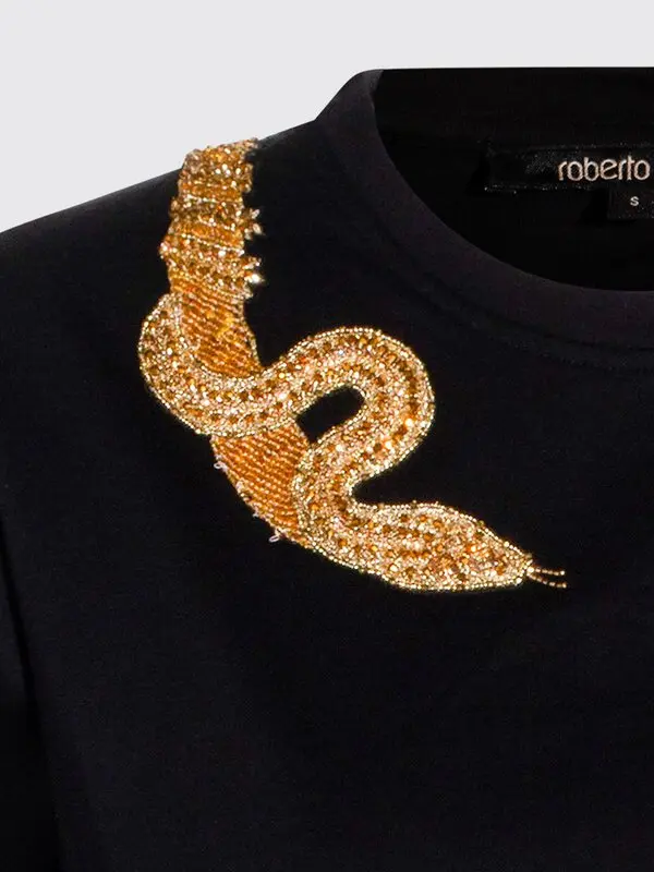 Roberto Cavalli Embellished Snake T-shirt