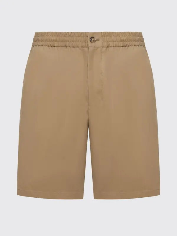 AMI Paris Pure Cotton Athletic Shorts With Elastic Waist And Patch Pocket - Nude