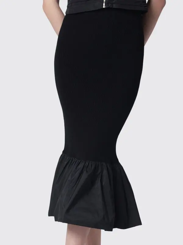 PATOU Jersey Midi Skirt With Ruffle Hem