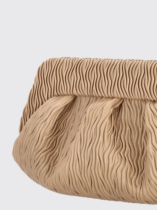 THEMOIRE Bios Vegan Leather Ruched Clutch