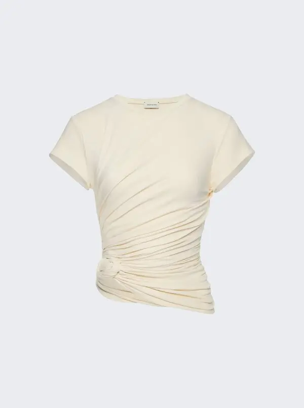 Magda Butrym Side Knot Drape T-shirt - Cream