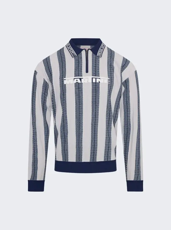 Martine Rose Logo Polo Shirt Blue Grey