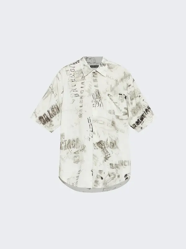 Balenciaga Minimal Short Sleeve Shirt Grey