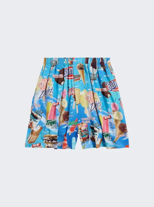 Balenciaga Printed Pyjama Shorts - Blue