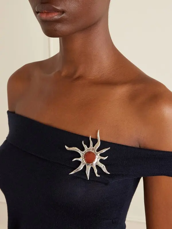 SOPHIE BUHAI Ra And Carnelian Brooch