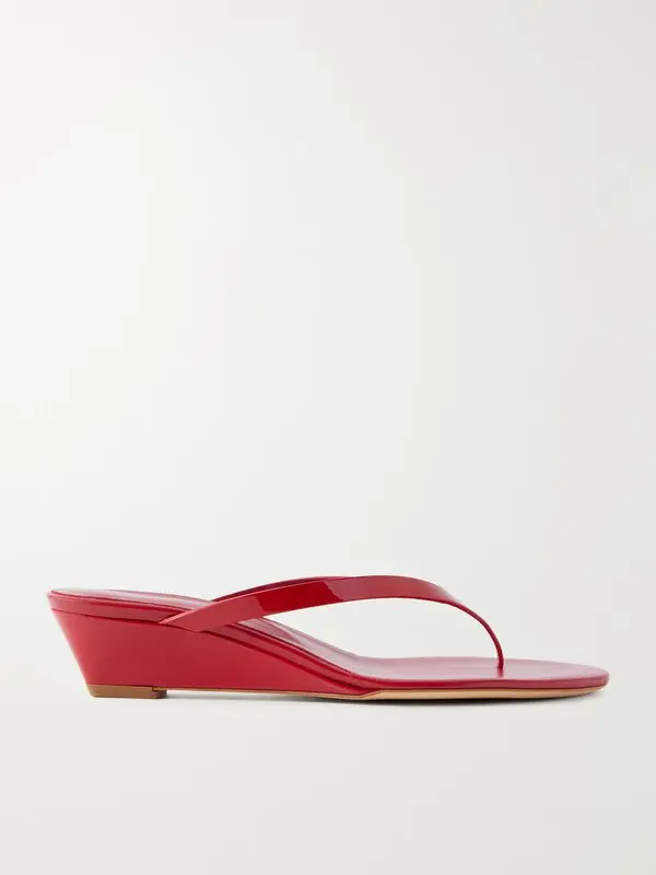 Christopher Esber Scala Leather Wedge Sandals - Red