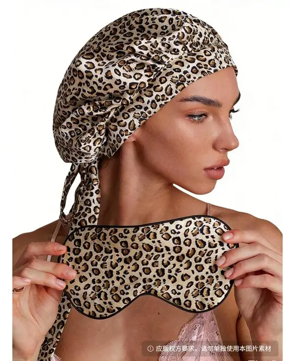 SILKSILKY 100% Mulberry Silk Bonnet And Eye Mask Set - Brown