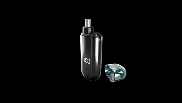 Perry Ellis Rechargeable Nose & Ear Hair Trimmer With Stainless Steel Blades - Black,silver