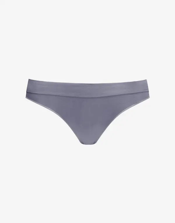 THIRDLOVE Seamless Stretch Cotton Thong Panty - Blue Granite