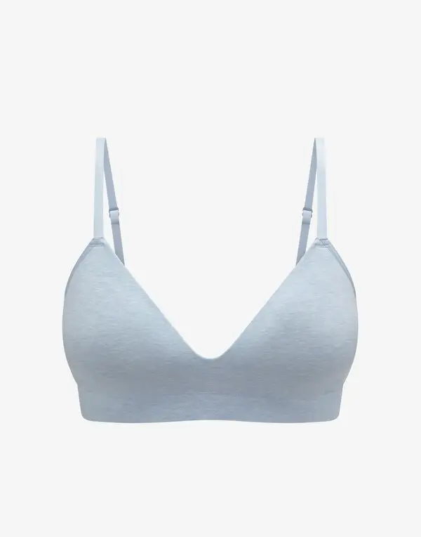 THIRDLOVE Seamless Stretch Cotton Wireless Bra - Topaz Heather