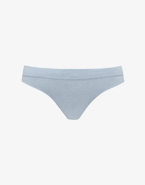 THIRDLOVE Seamless Stretch Cotton Thong Panty - Topaz Heather