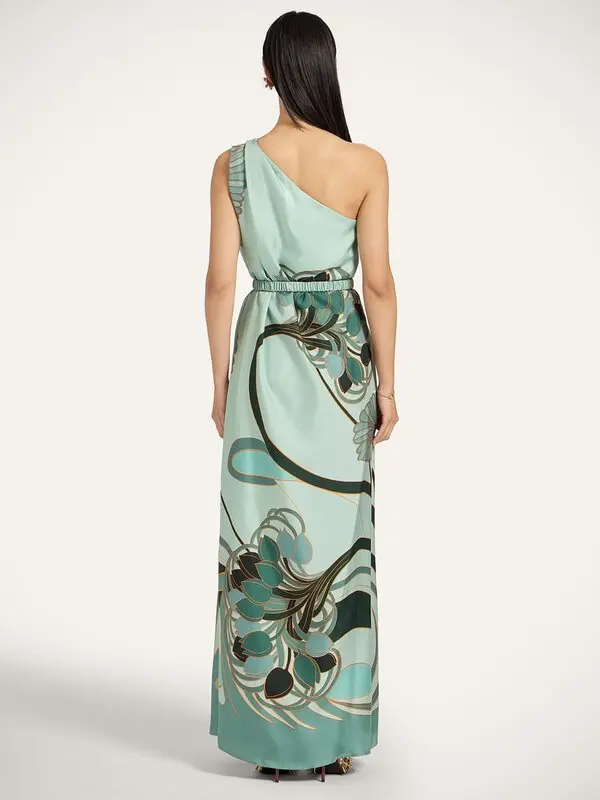 La DoubleJ Blooming Tulip Roy Silk Dress - Green