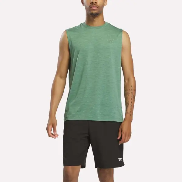 REEBOK Sleeveless Performance Top - Field Green Heather