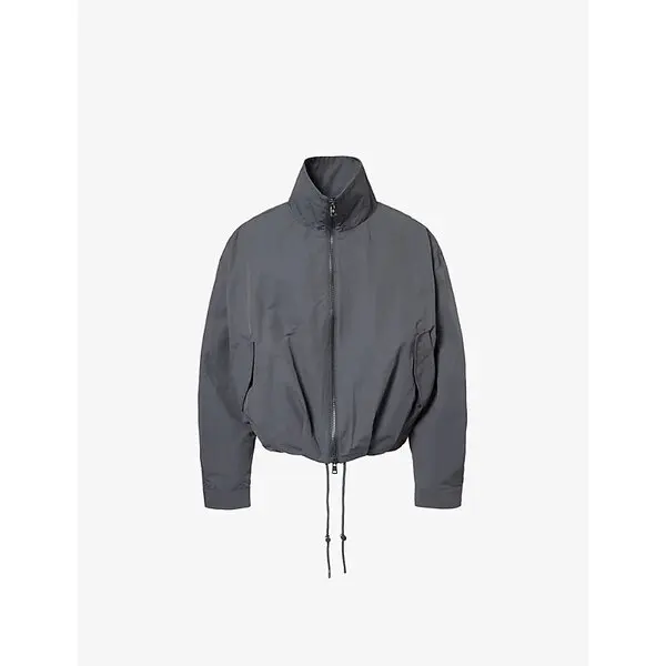 THE COUTURE CLUB Technical Funnel-neck Cotton-blend Jacket - Charcoal