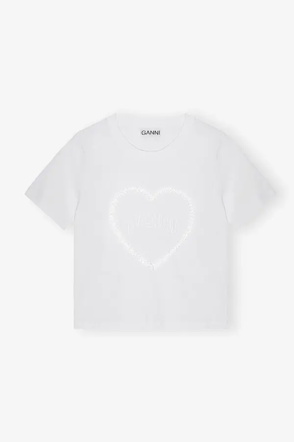 GANNI Cropped T-shirt - White