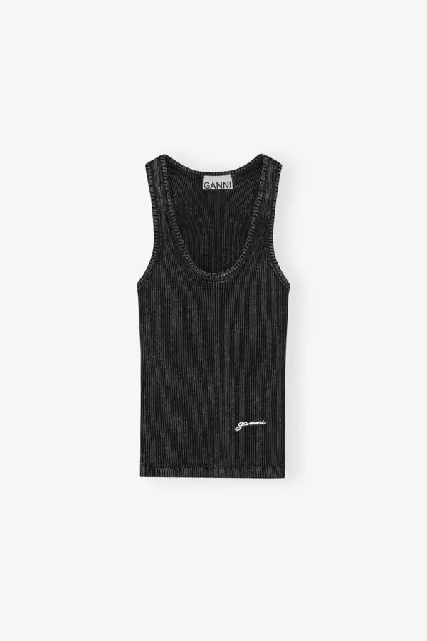 GANNI Tank Top - Black