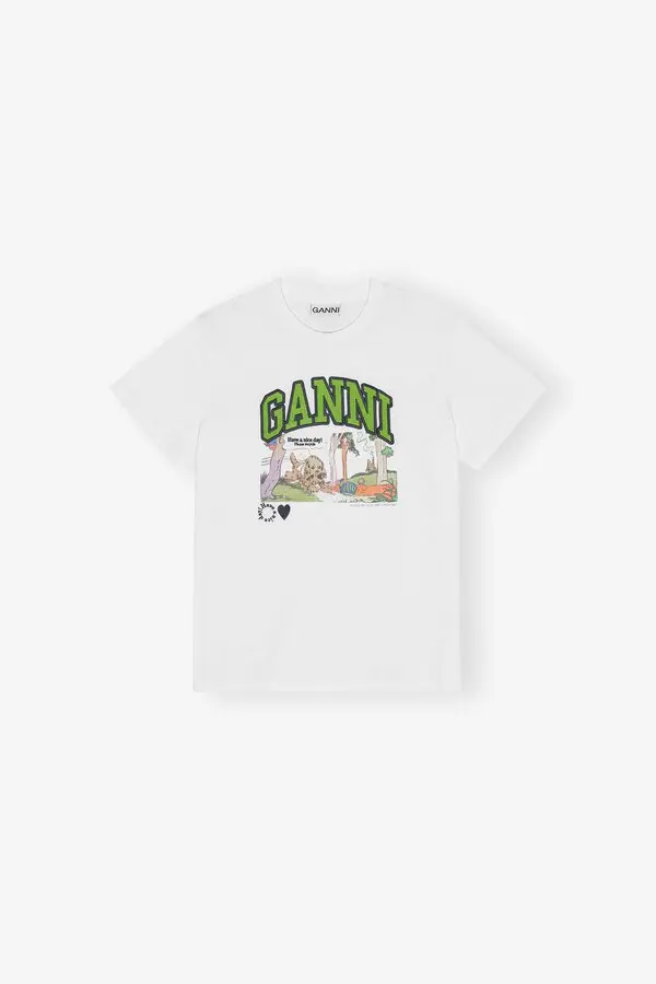 GANNI Basic Jersey Relaxed T-shirt - White