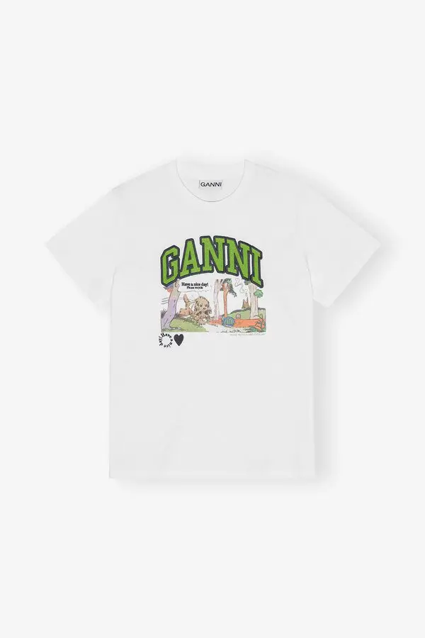 GANNI Basic Jersey Relaxed T-shirt - White
