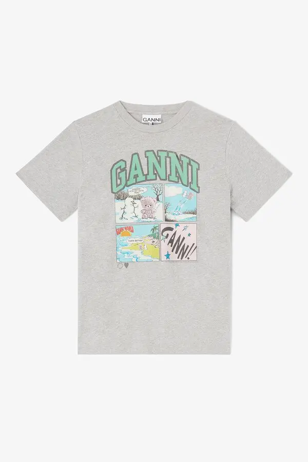 GANNI Bear Comic T-shirt - Grey