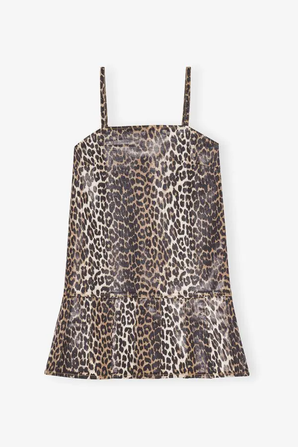 GANNI Leopard Foil Dress - Mixed