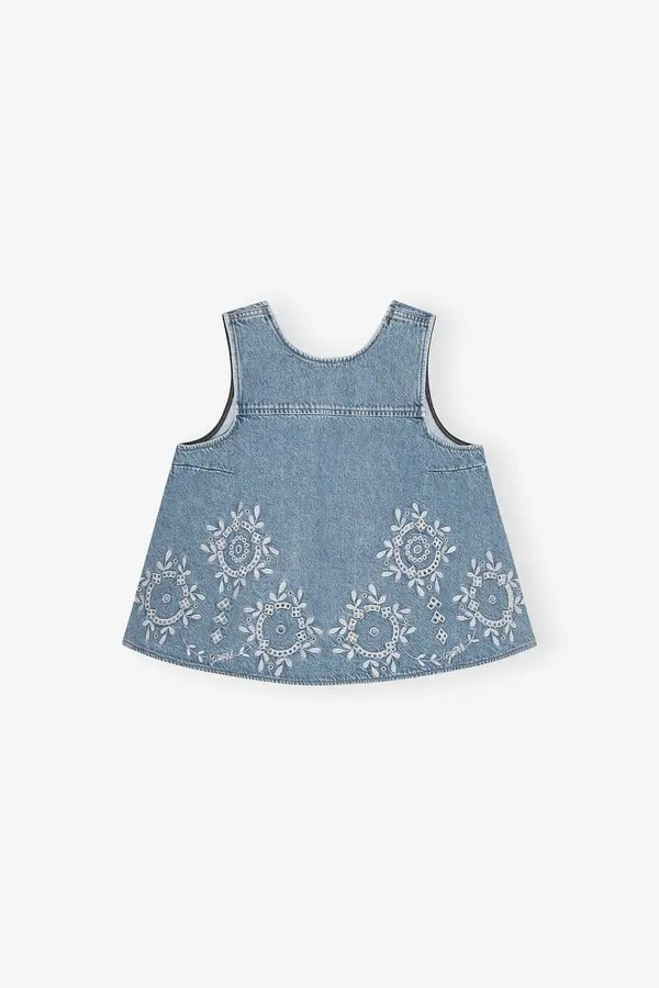 GANNI Broderie Anglaise Denim Top