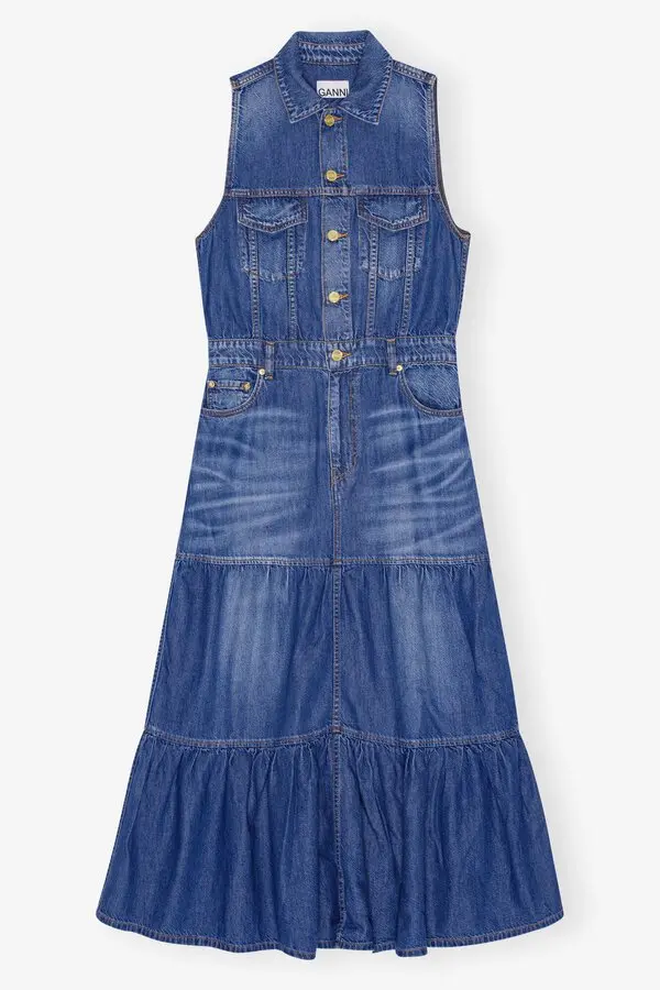 GANNI Denim Maxi Dress - Blue