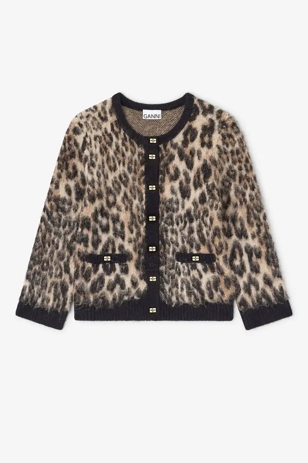 GANNI Leopard Cardigan - Mixed
