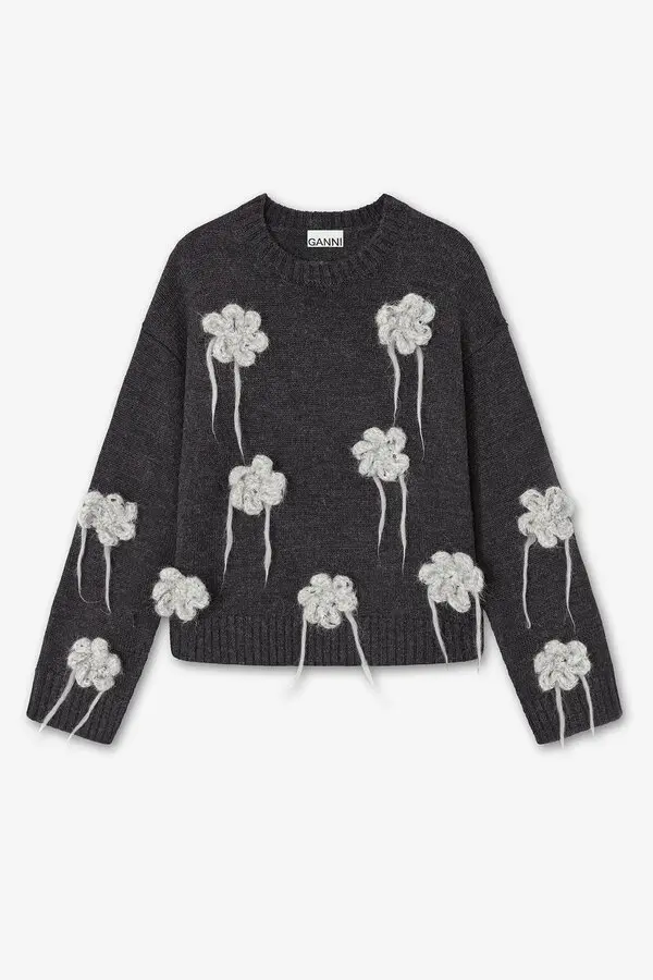 GANNI Crochet Flower Sweater - Mixed