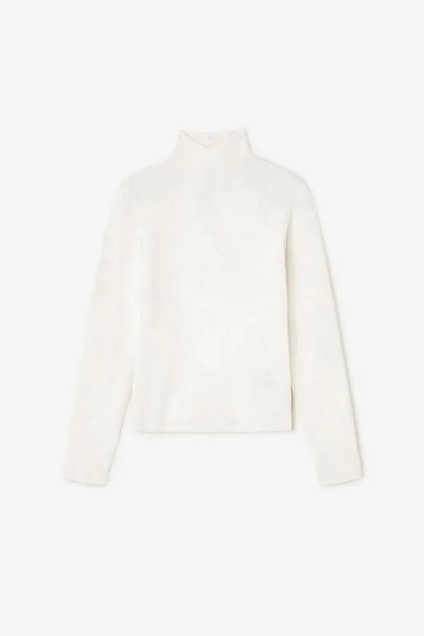 GANNI Turtleneck Top - White