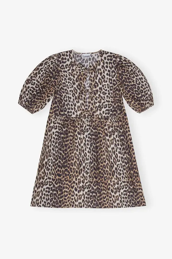 GANNI Leopard Print Mini Dress - Mixed