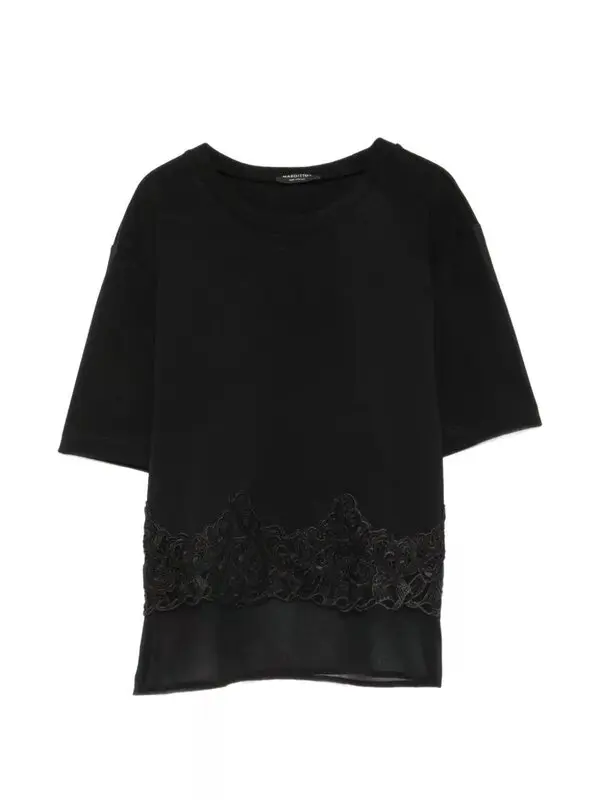 MARGITTES Lace-trimmed T-shirt