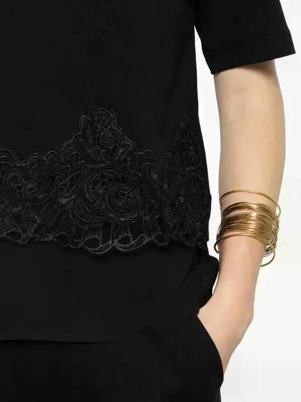 MARGITTES Lace-trimmed T-shirt
