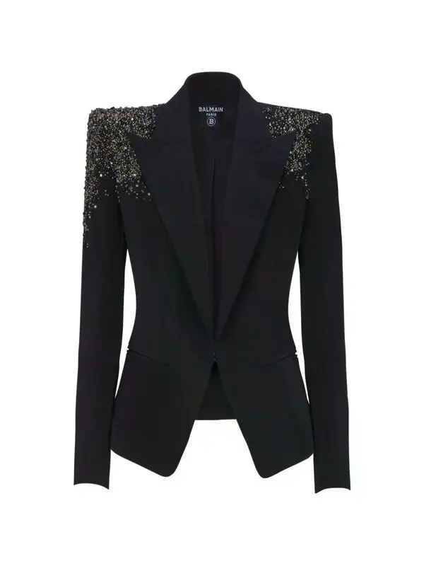 Balmain Embroidered Crepe Jacket - Black
