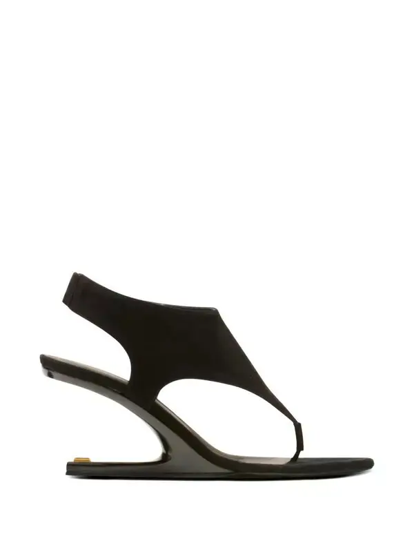 Balmain Suede Thong Sandals - Black